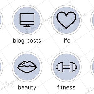 Instagram Story Highlight Icons Blue Ready to Download | Etsy