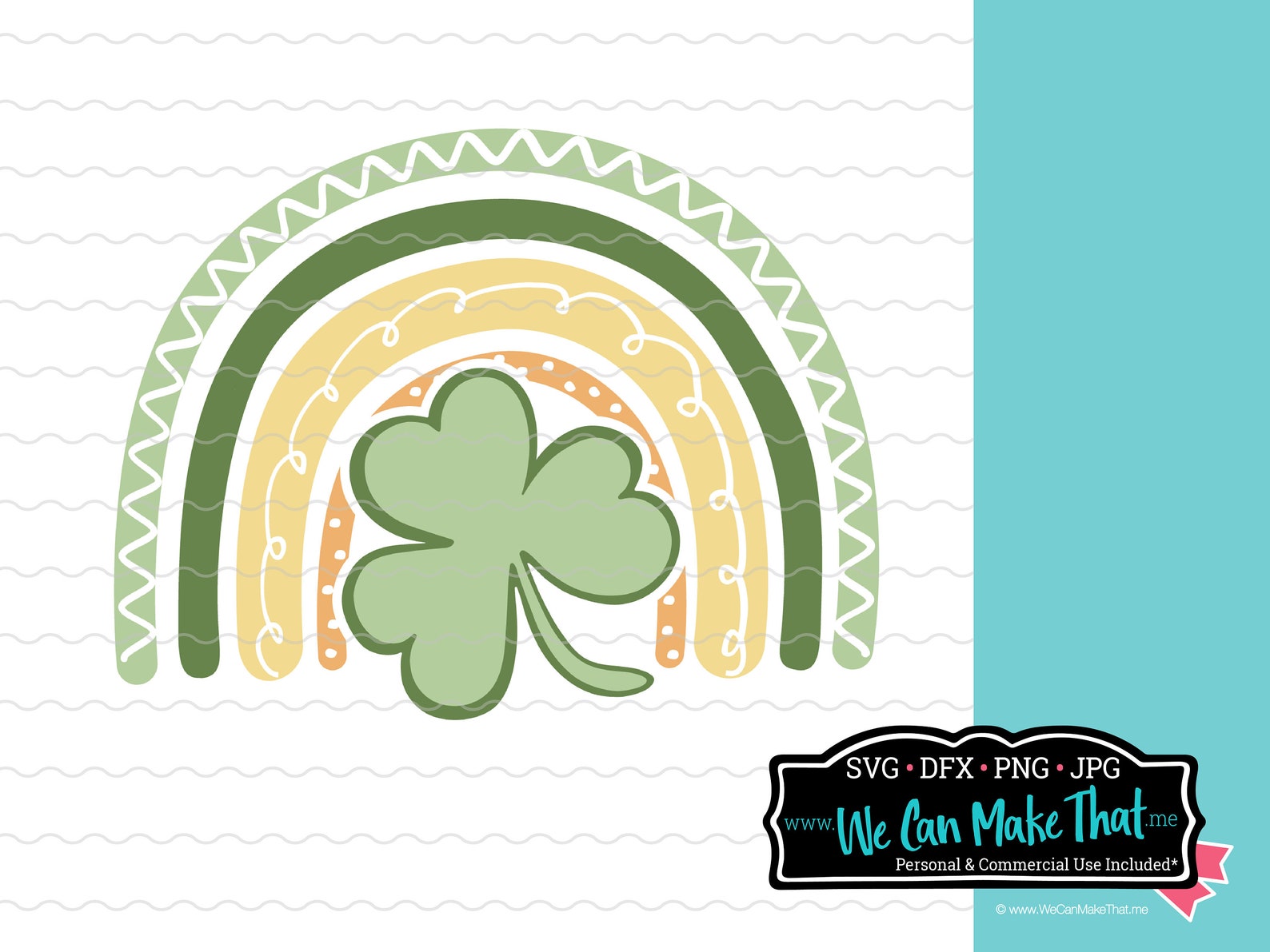 Boho Rainbow Shamrock SVG, Boho SVG, St. Patrick's Day Cut File, Svg ...