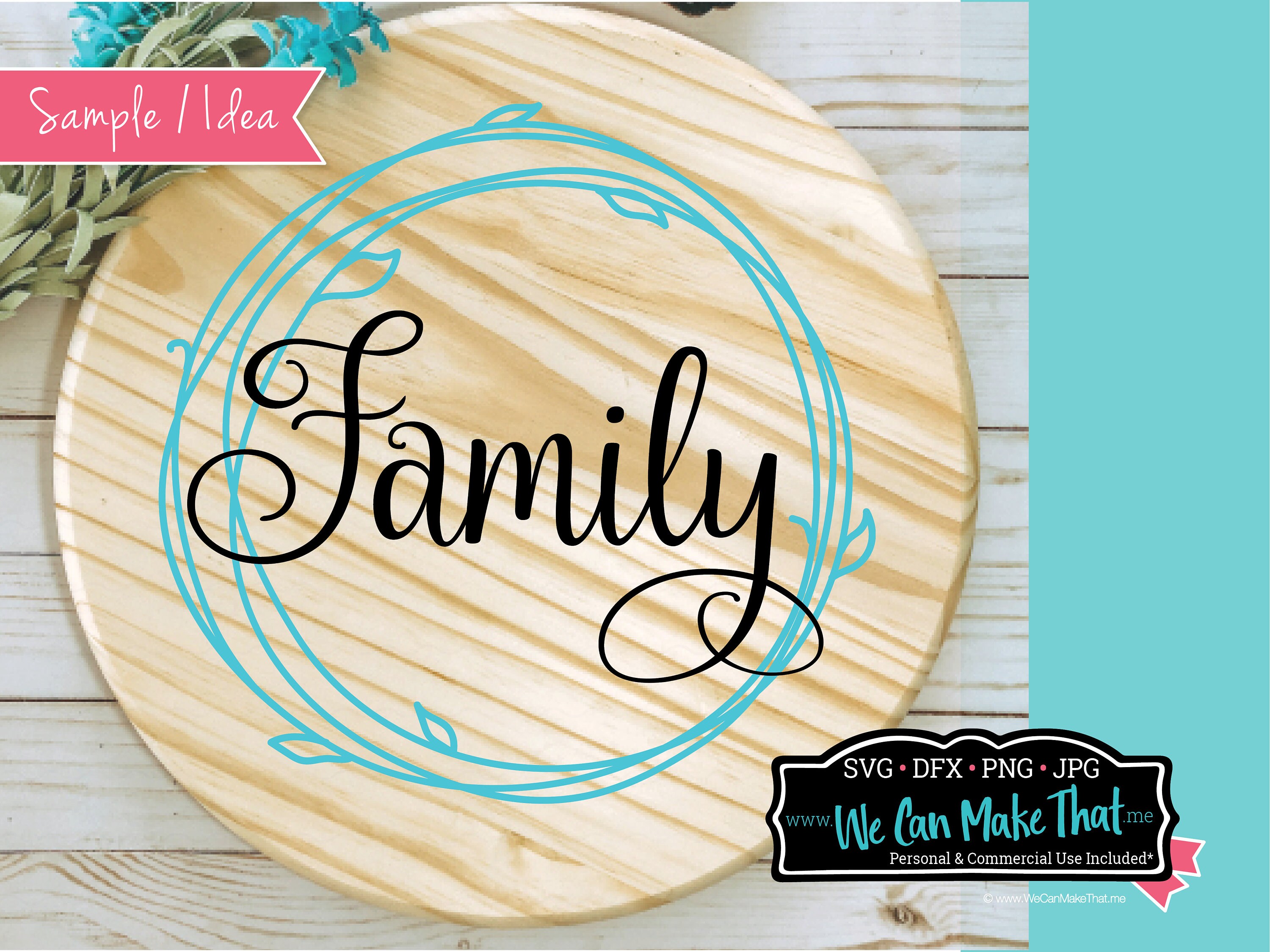 Family Wreath SVG Circle Svg Wreath for Stencils Home Round - Etsy
