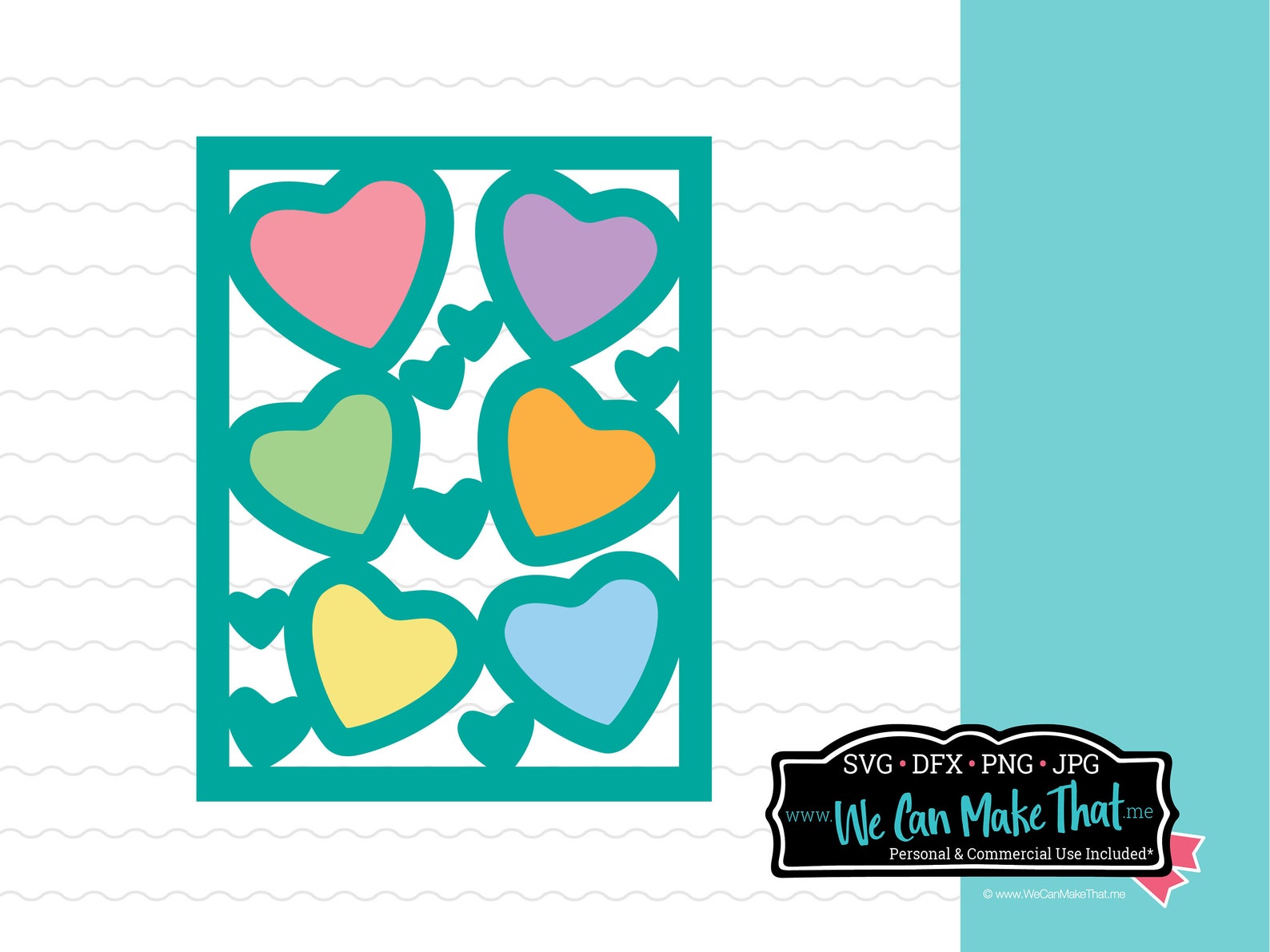Candy Heart Card SVG, Valentine's Day Card Cut File, Svg Valentines ...