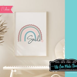 Smile Boho Rainbow SVG, Boho Rainbow Svgs, Be Kind Boho SVG Design ...