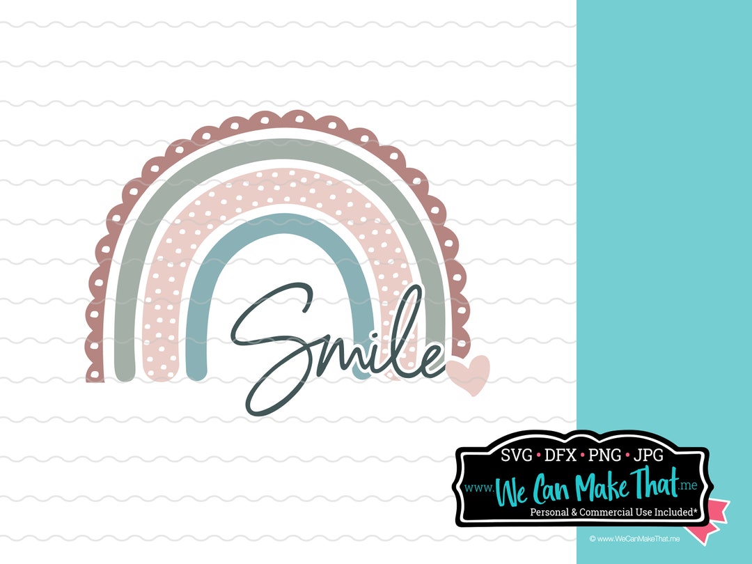 Smile Boho Rainbow SVG, Boho Rainbow Svgs, Be Kind Boho SVG Design ...