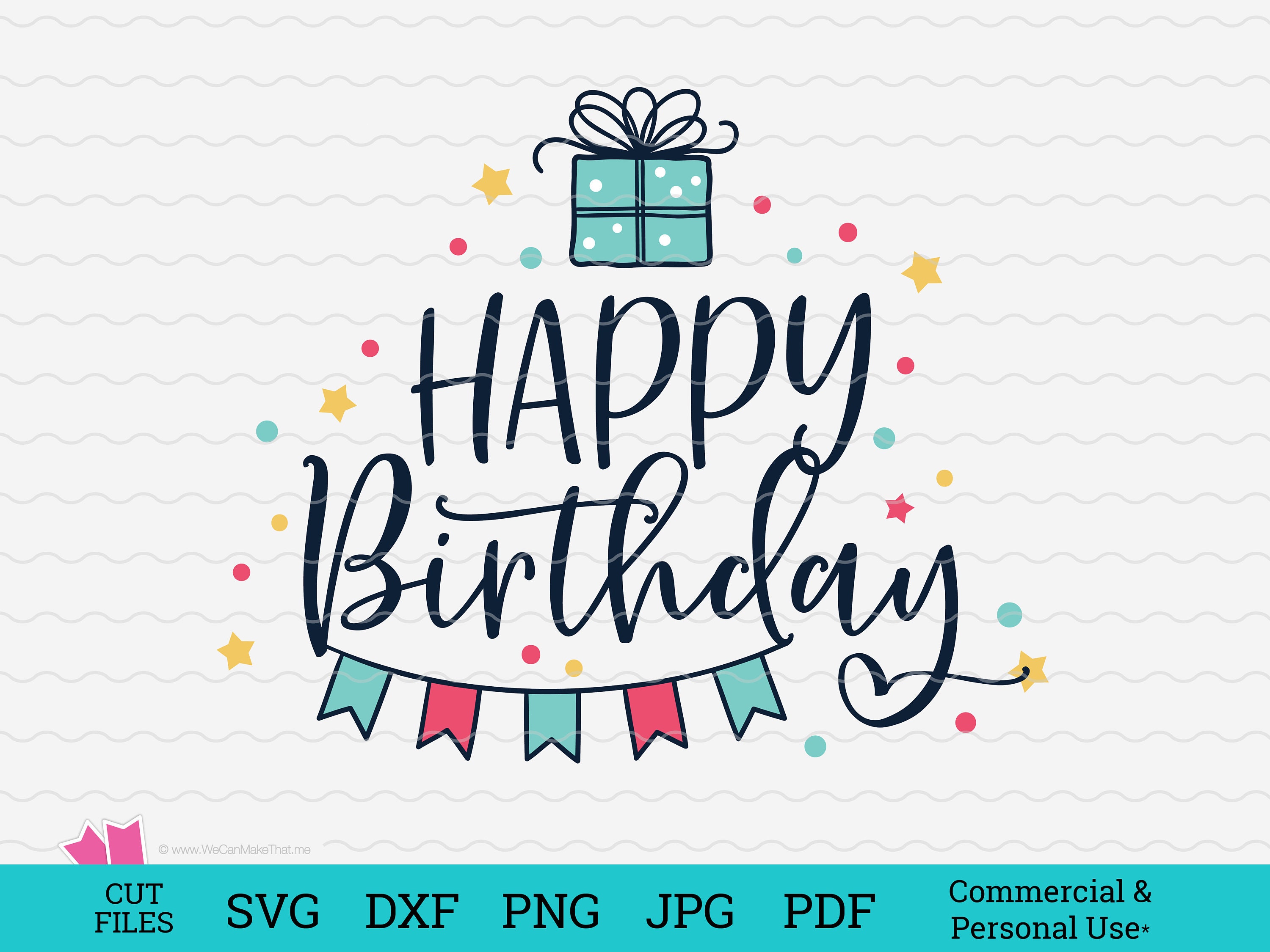 Cute Happy Birthday Cut File, Birthday Card for Her, Birthday Card for ...