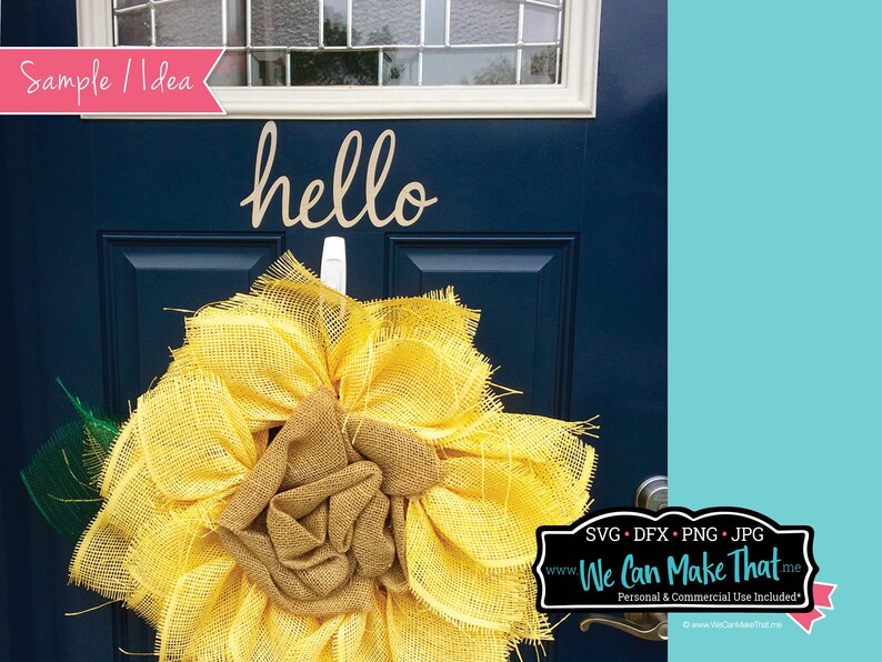 Hello Door Signs SVG Hello Script Svg Bundle Hello Door Sign - Etsy