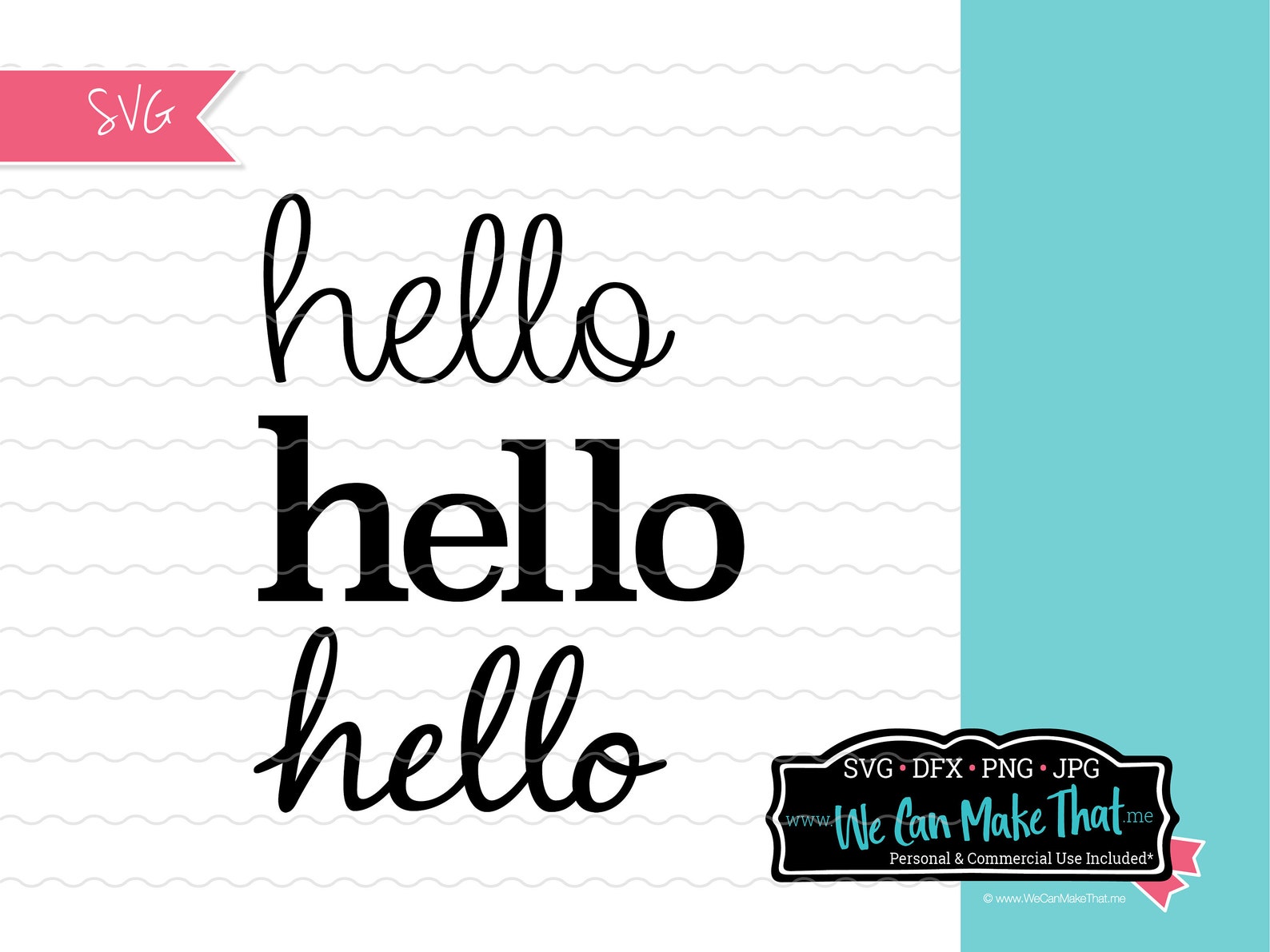 Hello Door Signs SVG Hello Script Svg Bundle Hello Door Sign - Etsy