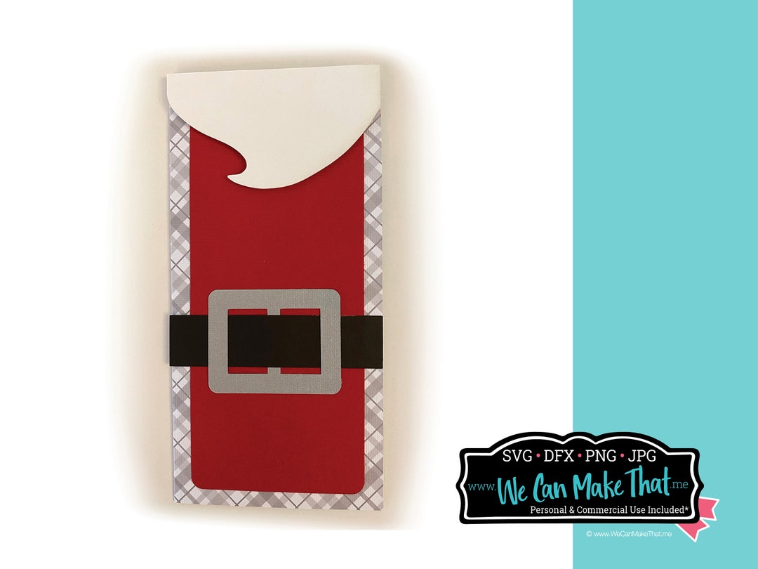 Santa Belt Card SVG, Christmas Card Idea to Make With Your Criuct, PNG ...