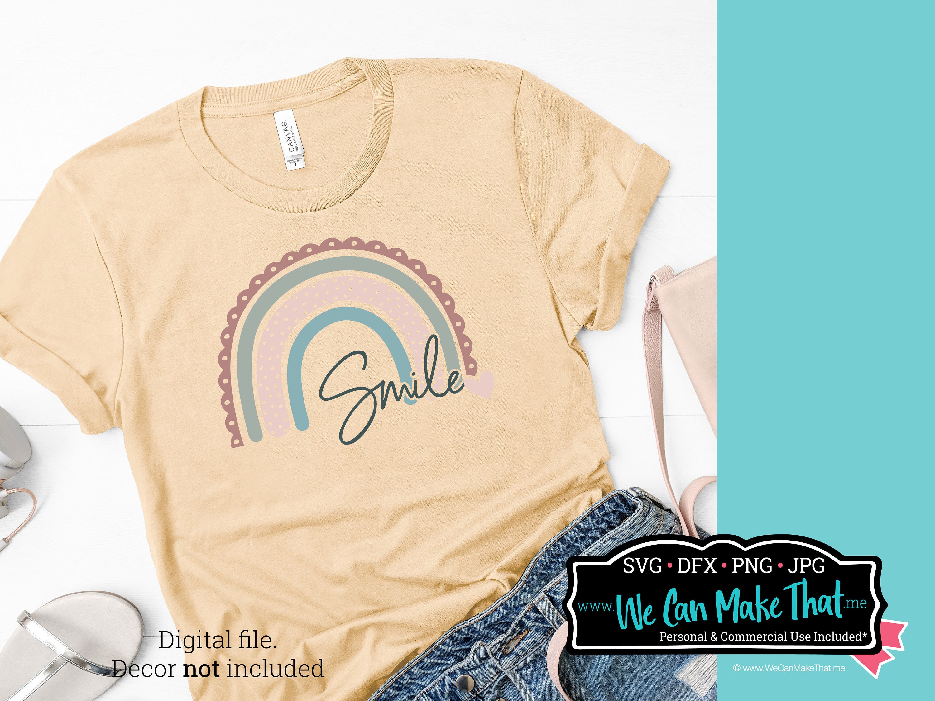 Smile Boho Rainbow SVG, Boho Rainbow Svgs, Be Kind Boho SVG Design ...