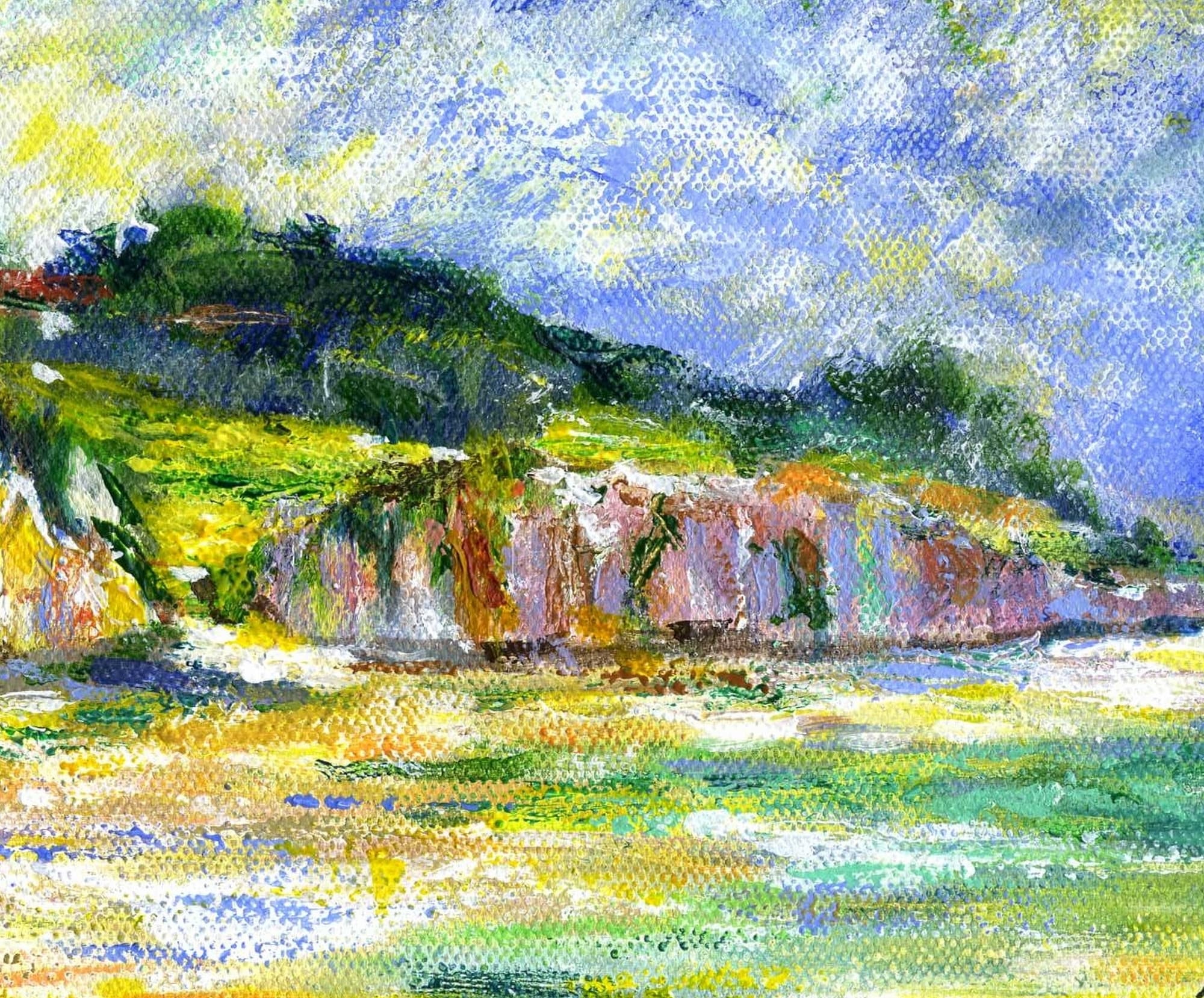 Pourville Sur Mer Acrylic Painting on Original Canvas. Near - Etsy