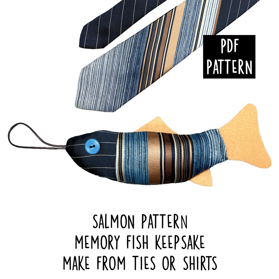 Salmon Fish Pattern: DIY Loved One Memory Keepsake (PDF Download), Made ...