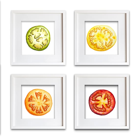 Tomato Slice Art Print Set of 4 Available or Choose Image | Etsy
