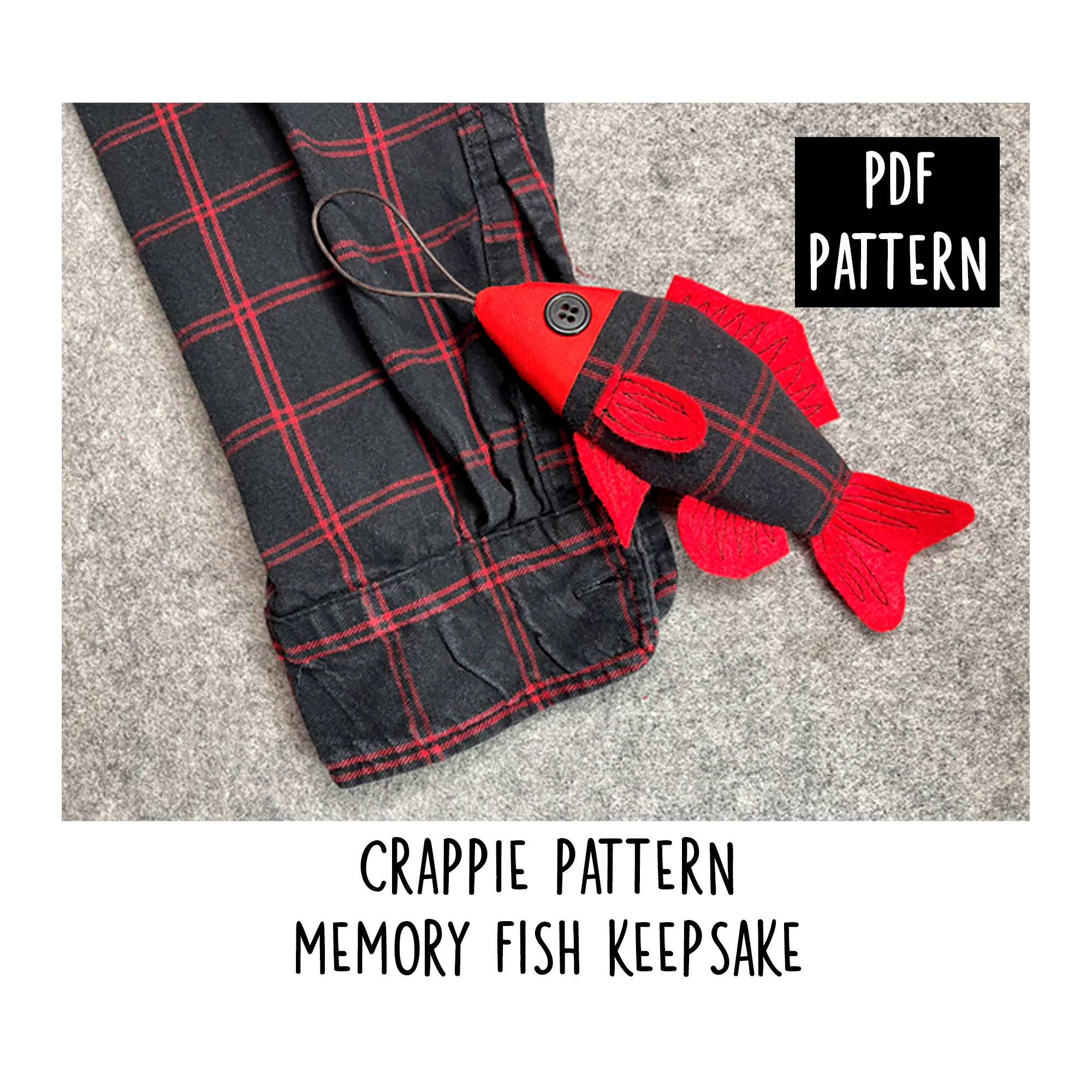 Crappie, Fish Pattern, Memory Fish, Loved One Keepsake, Made From Shirt ...