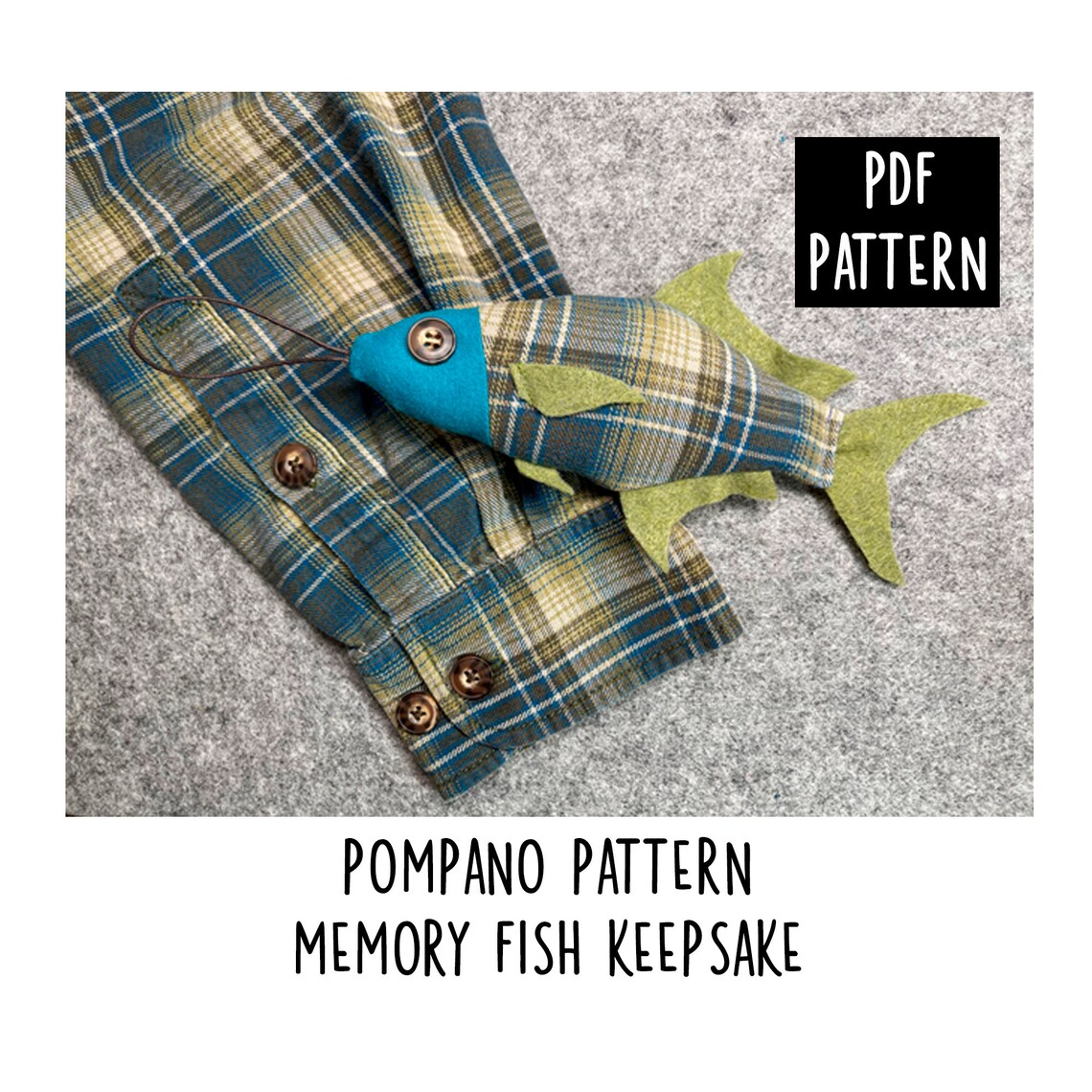 Pompano Fish Pattern: DIY Loved One Memory Keepsake (PDF Download ...