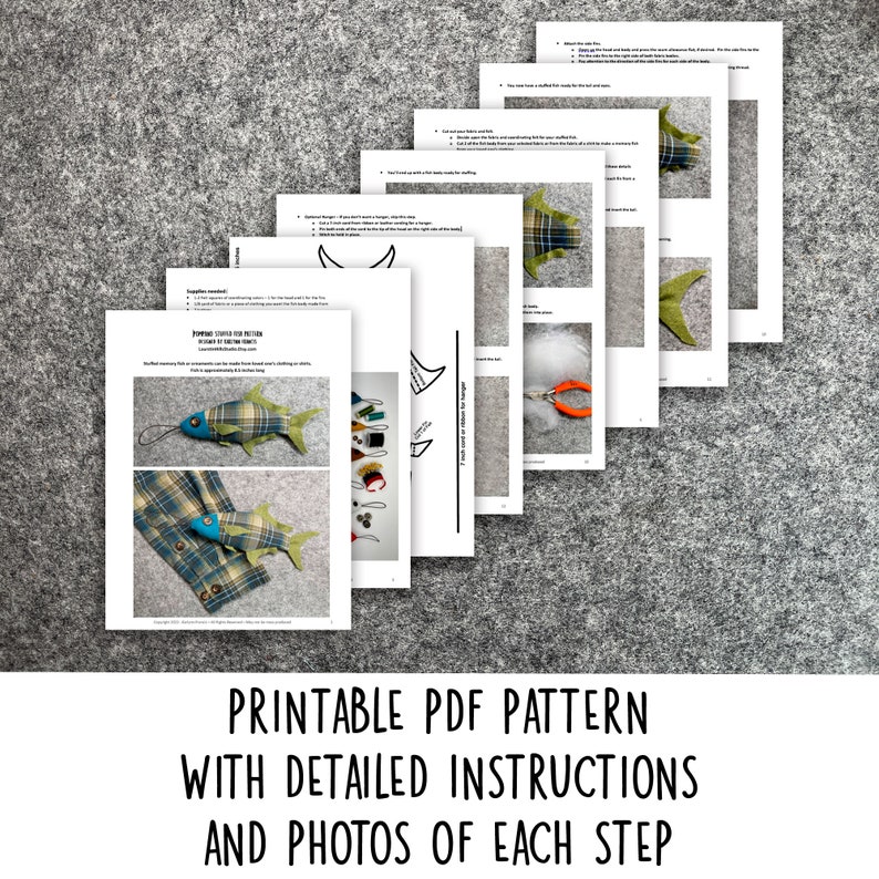 Pompano Fish Pattern: DIY Loved One Memory Keepsake (PDF Download ...