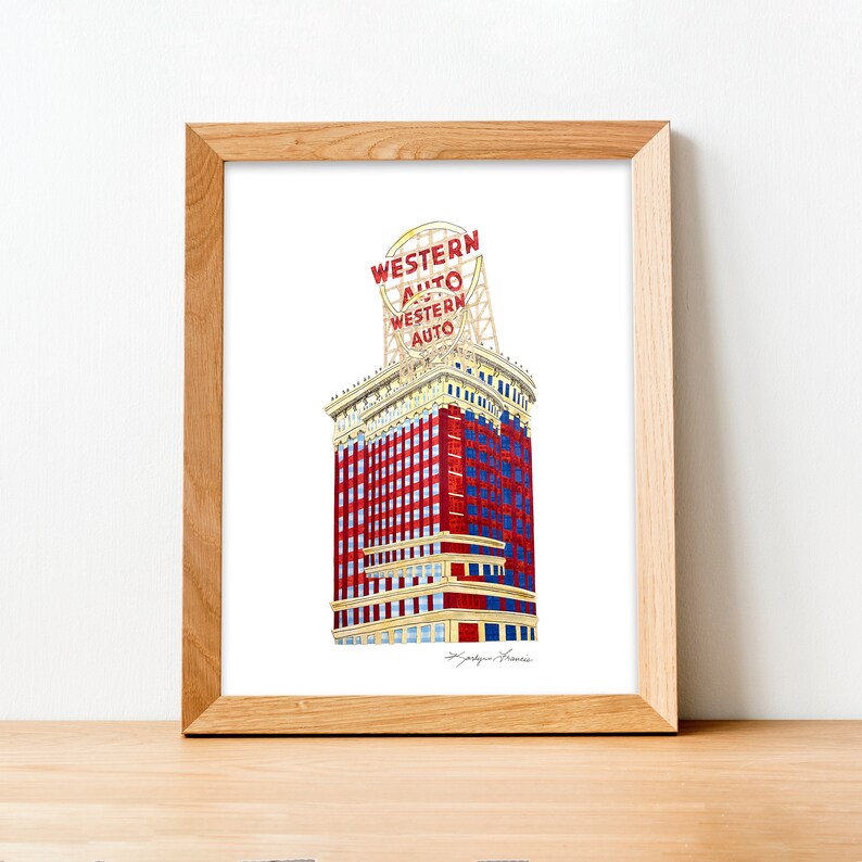 Western Auto Building Art Print: Kansas City, MO Cut Paper Collage, KC ...