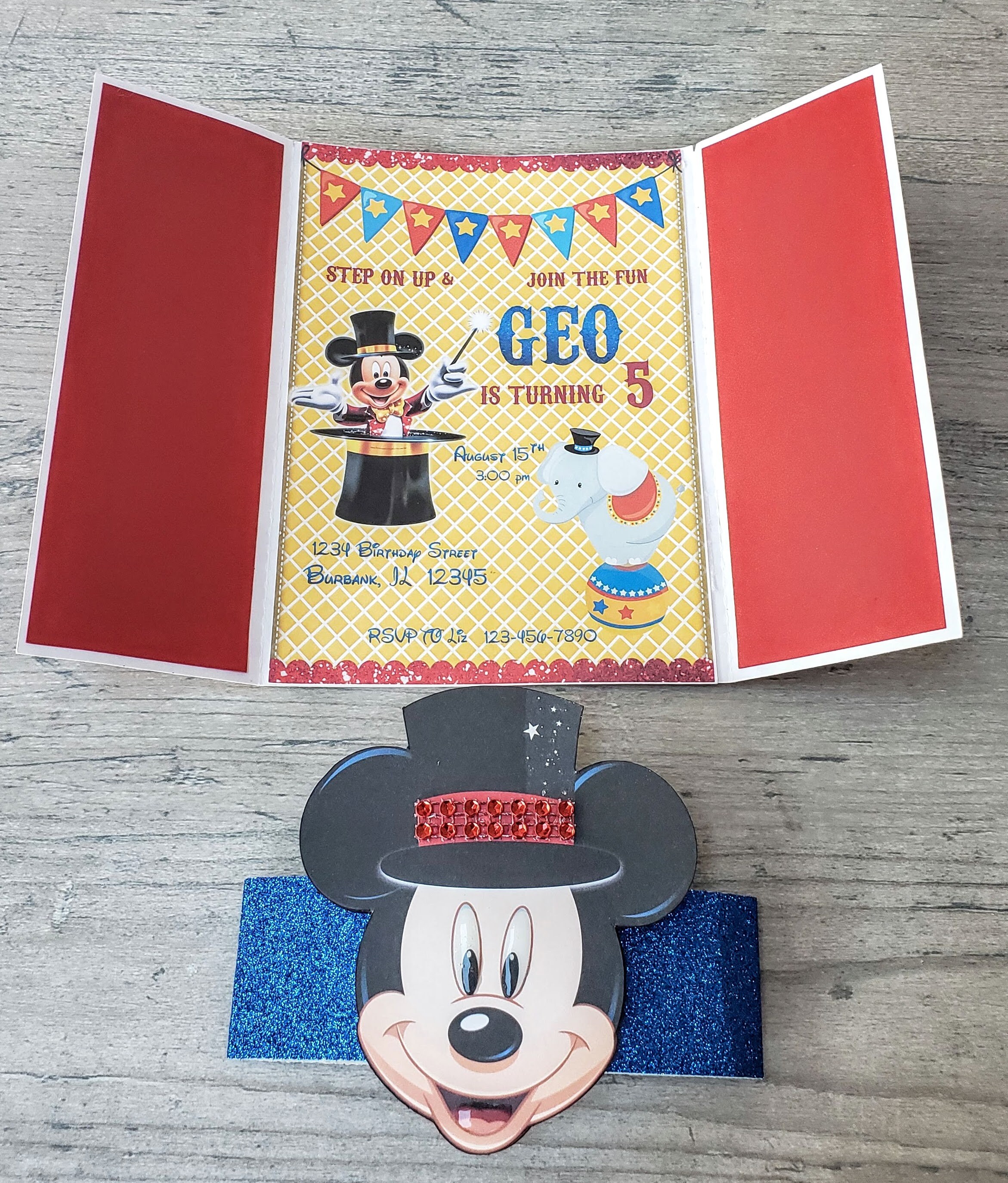 Mickey Mouse Circus Birthday - Party- Multi/3d Layered - Invitations - Etsy