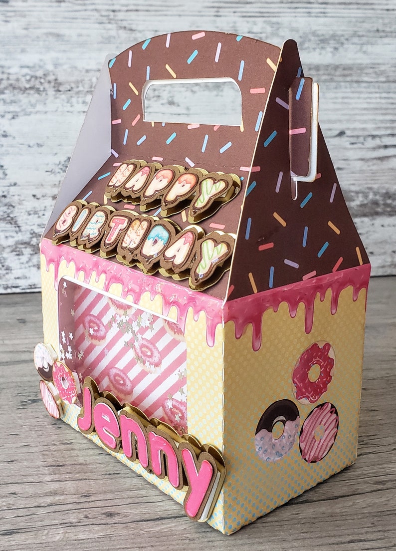Donut Birthday - Party-shaker Gable Box - Multi/3d Layered - Favor Box ...