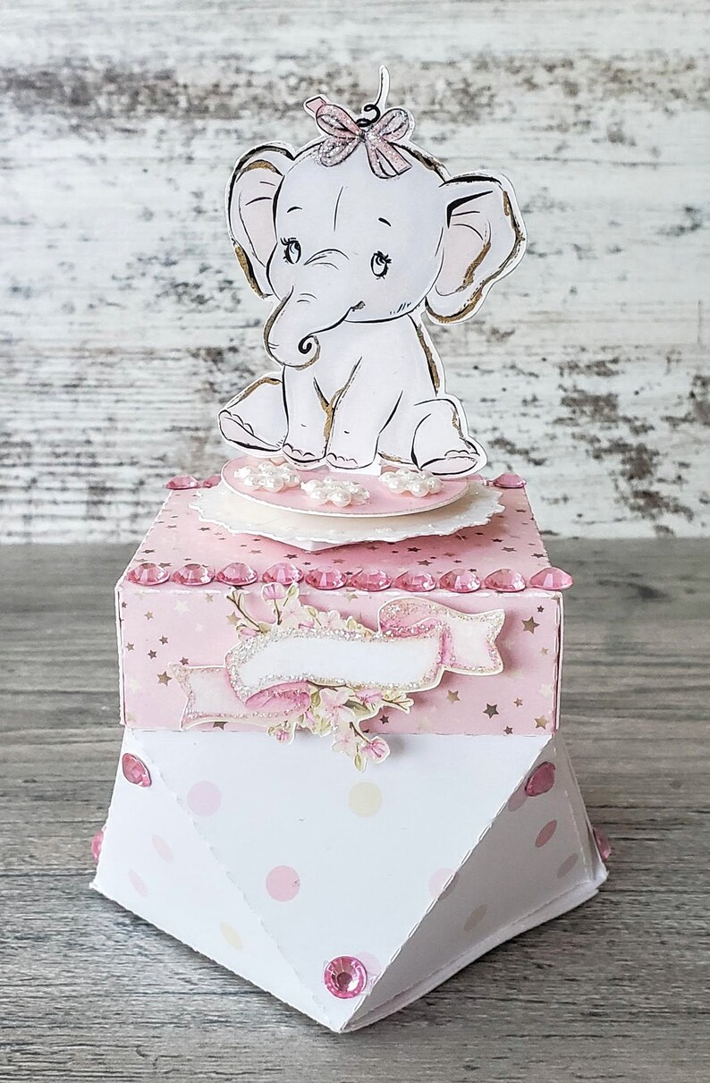 Pink Elephants Babyshowers, Birthday,- Party- Multi/3d Layered - Favor ...