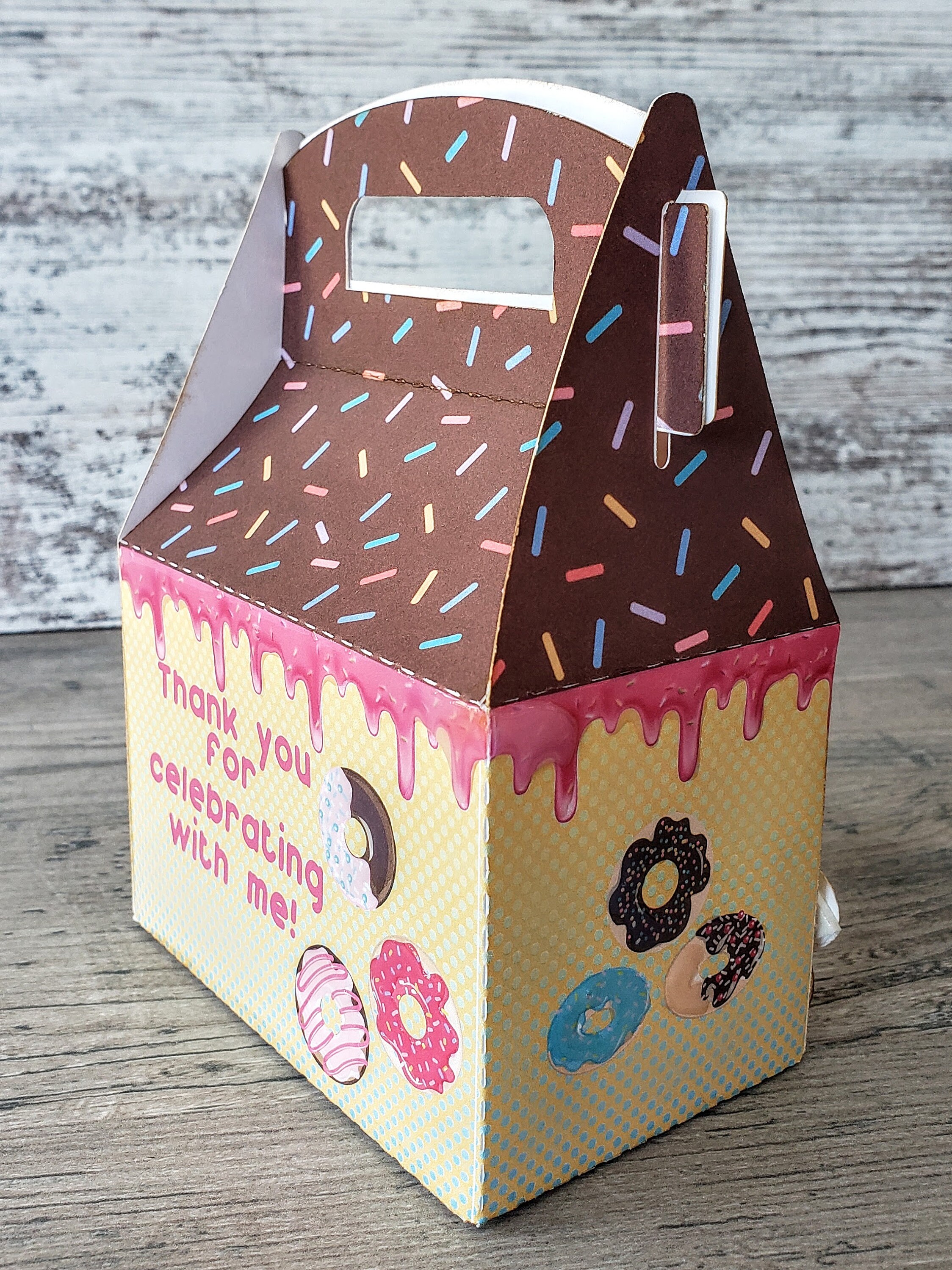 Donut Birthday - Party-shaker Gable Box - Multi/3d Layered - Favor Box ...