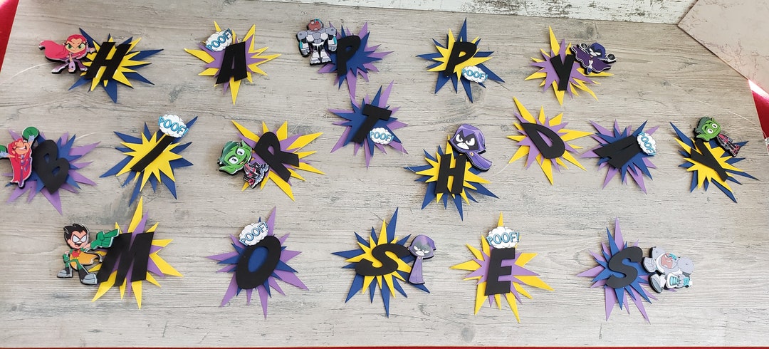 Teen Titans Birthday - Party- Multi/3d Layered - Banner - Etsy