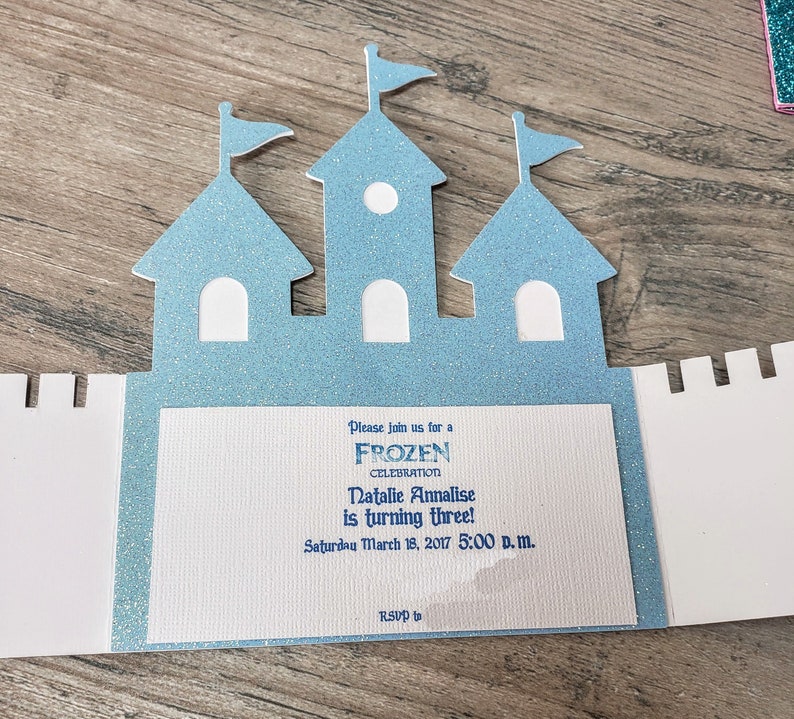 Glitter Castle (frozen)- Castle Invitation - Princess Invitation ...