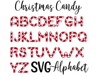 Candy cane letters | Etsy