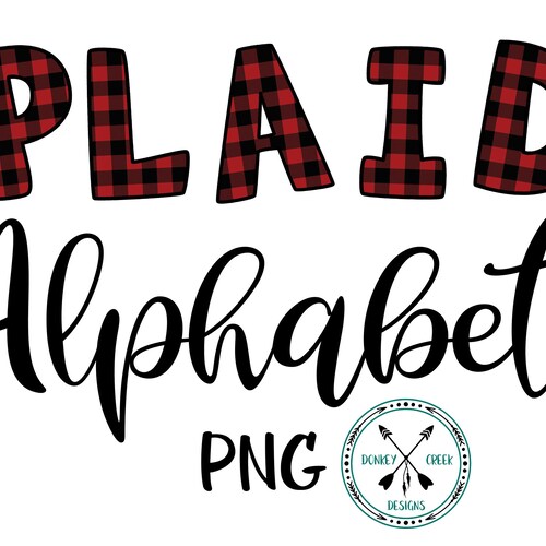 Buffalo Plaid Alphabet for Sublimation & Design Buffalo Check - Etsy