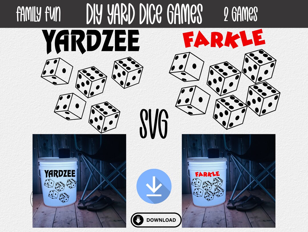 Yardzee SVG, Würfelspiel Bundle, Familienhofspiel, Farkle yard Dice ...