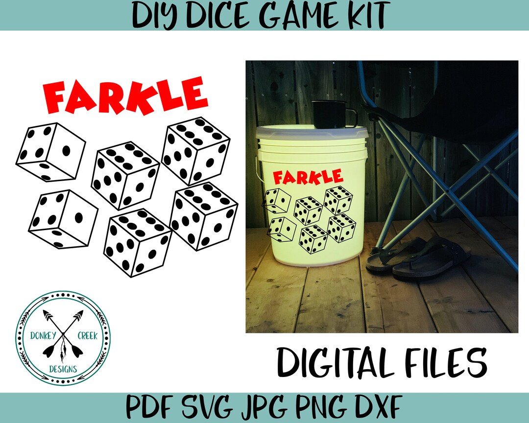 Farkle Dice Game SVG Yard Game Farkle Bucket Game Score Card PDF Game ...