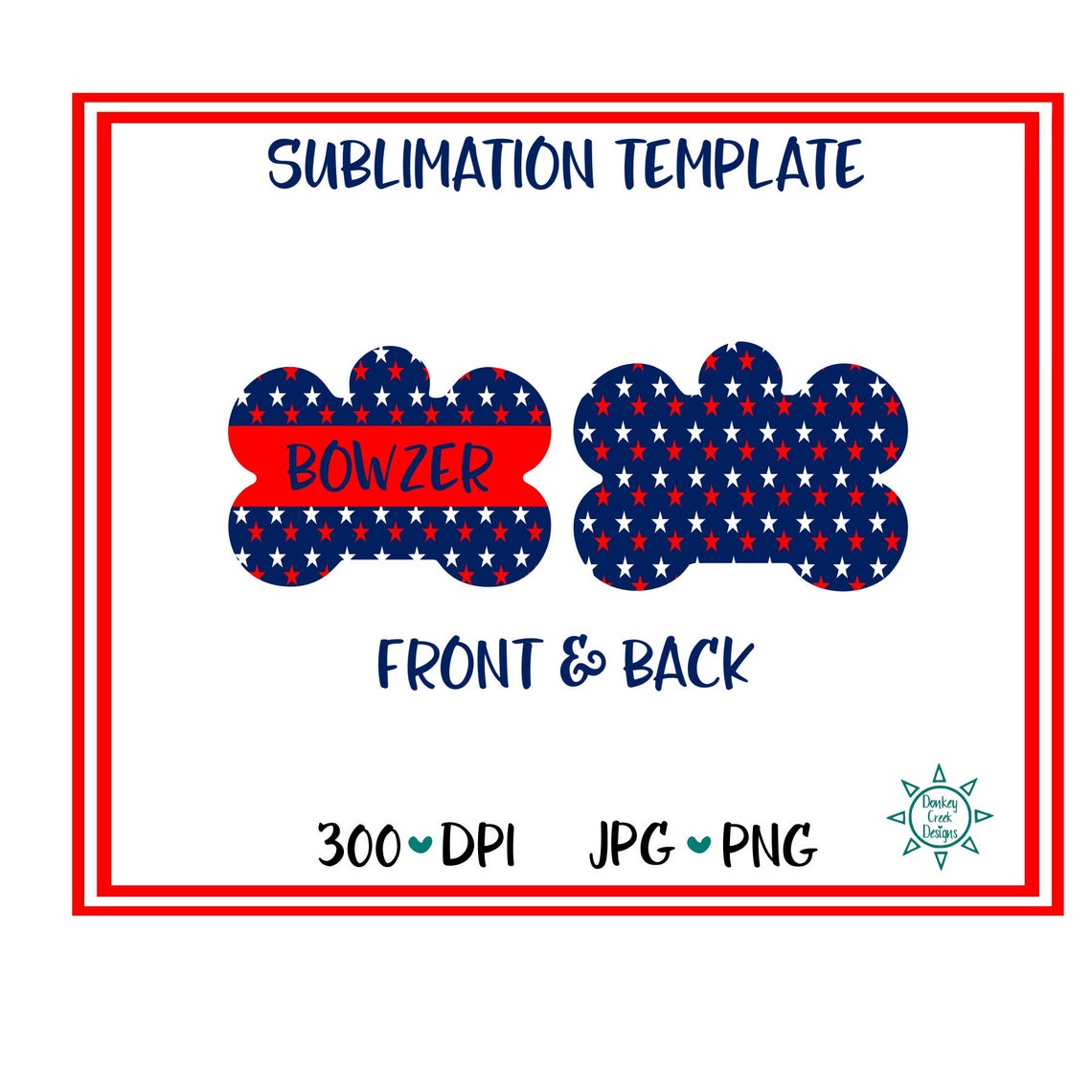 Pet Tag Sublimation Template Dog Bone Name Tag Sublimation - Etsy