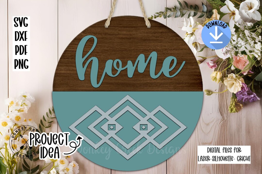 Boho Door Hanger Svg|geometric SVG Sign Designs|cut Files for Laser ...