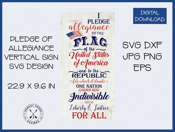 Pledge of Allegiance SVG Independence Day 4th of July - Etsy