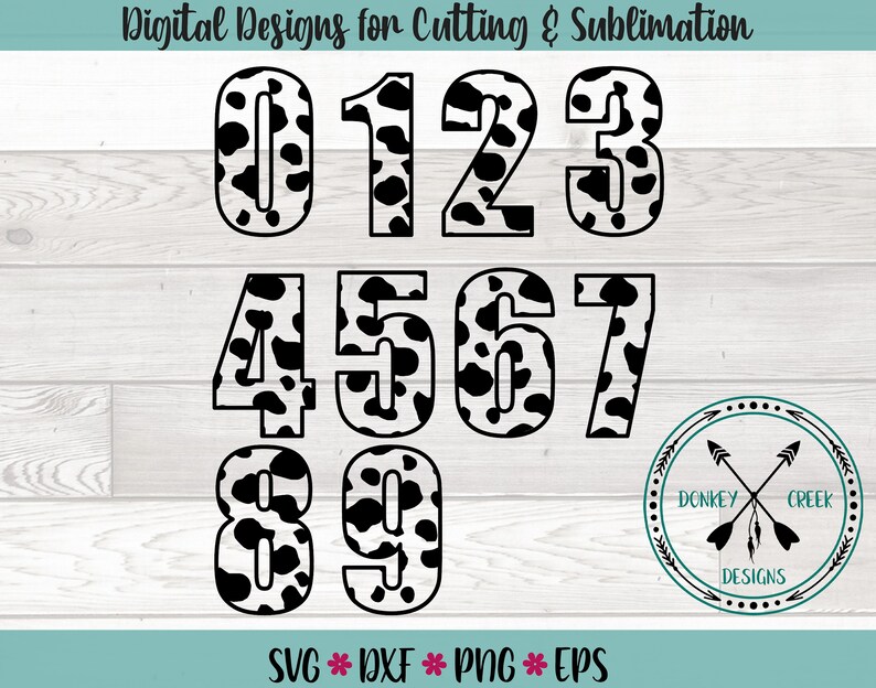 Cow Pattern SVG Numbers Cow Print Svg Numbers Birthday Numbers | Etsy
