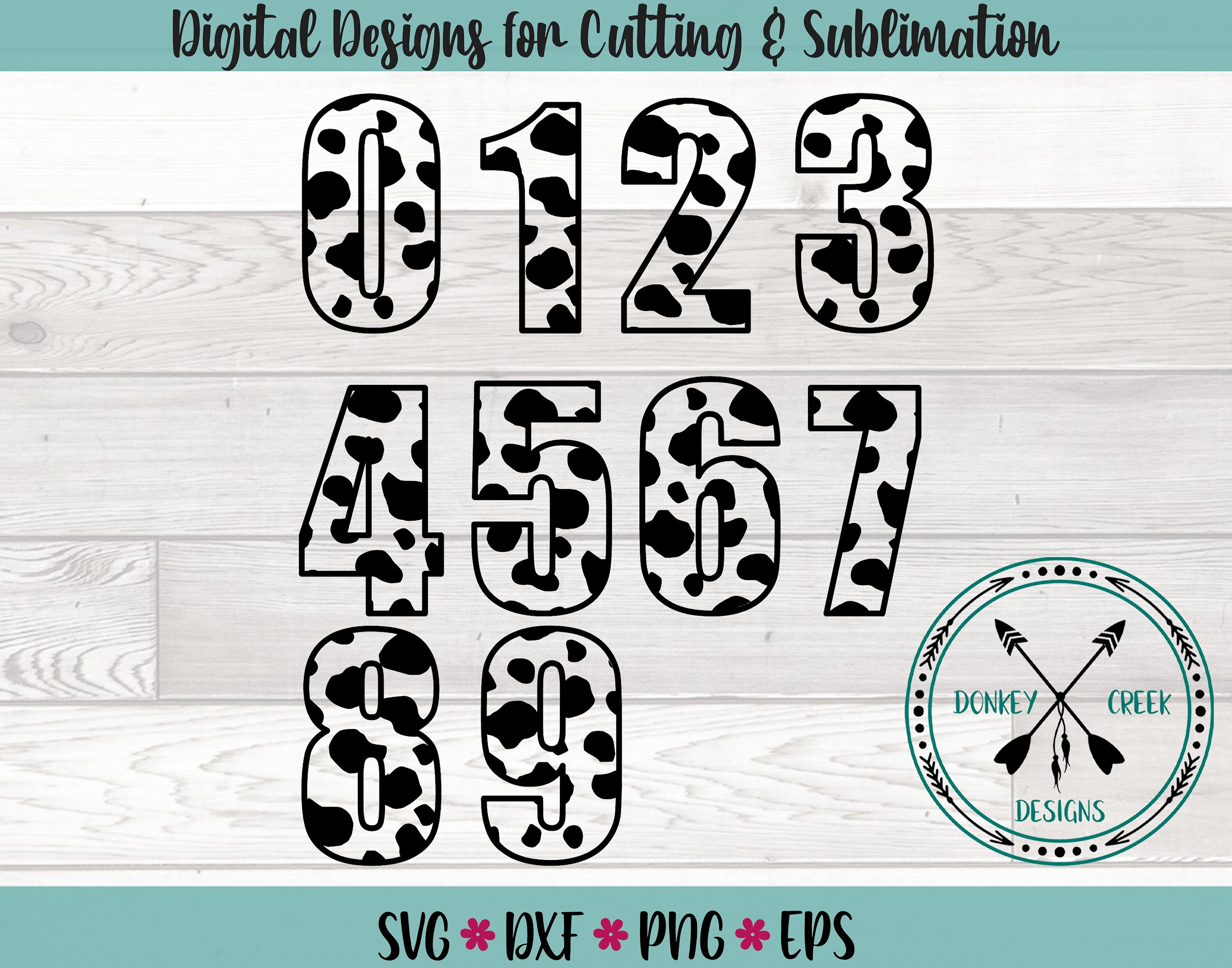 Cow Pattern SVG Numbers Cow Print Svg Numbers Birthday Numbers - Etsy