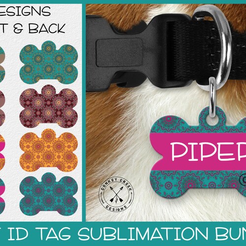 Camo Pet Tag Sublimation Bundle Dog Bone Name Tag Pet ID Tag - Etsy