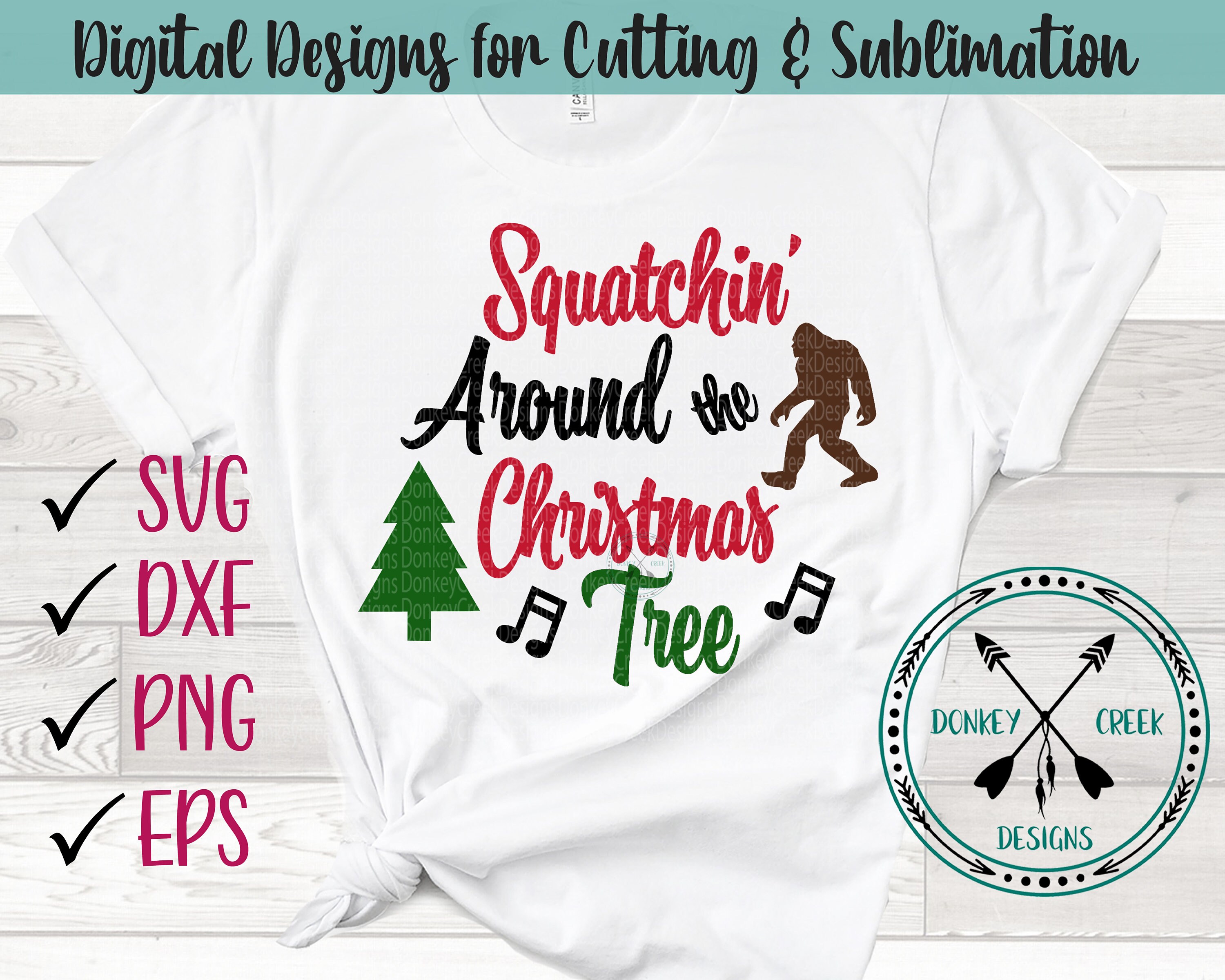 Sasquatch Christmas SVG Bigfoot Squatchin SVG Around the | Etsy