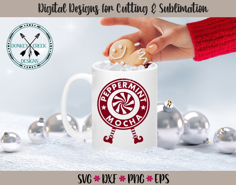Peppermint Mocha SVG Coffee Mug Decal Design Mug Svg - Etsy