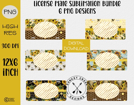 Sublimation Bundle License Plate Sublimation Design Car Tag - Etsy