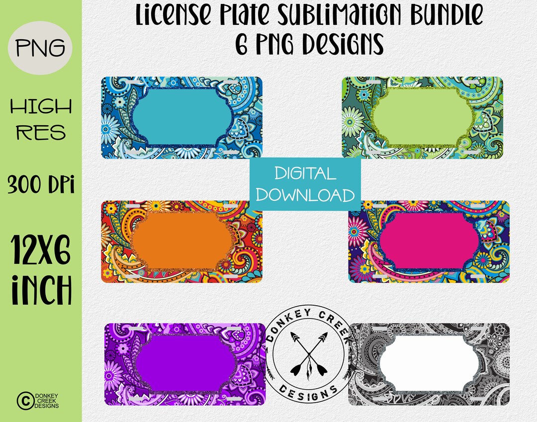 License Plate Sublimation Design, Car Tag PNG, Sublimation, Monogram ...