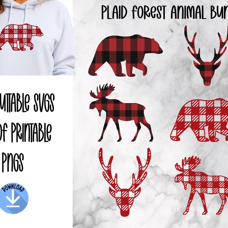 Buffalo Plaid Moose - Etsy