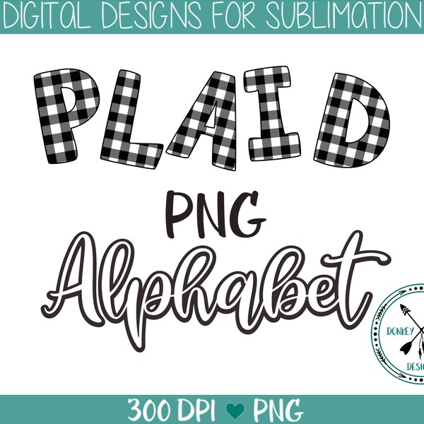 Plaid Alphabet Png - Etsy
