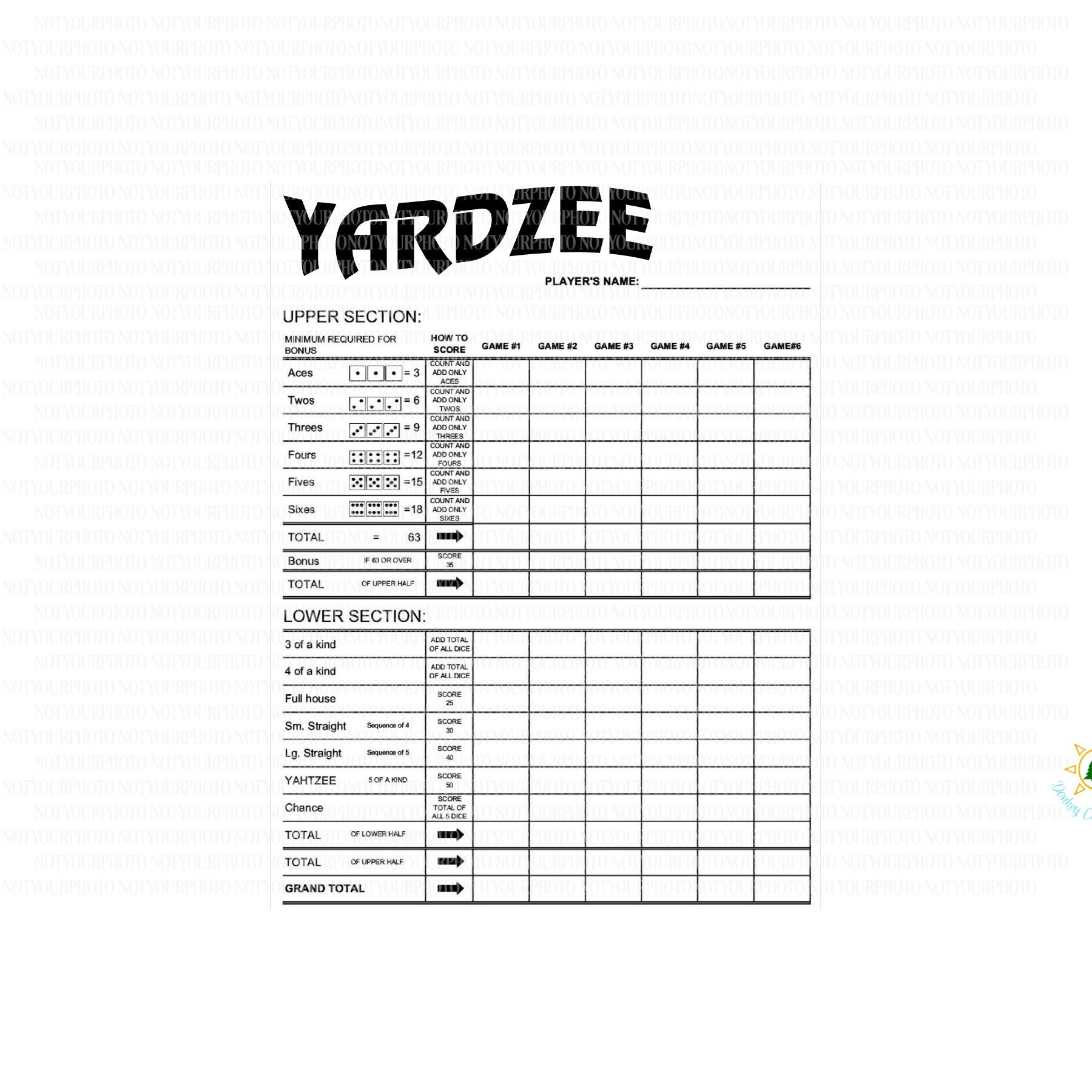 Yardzee SVG Yardzee Dice Game Bundle Family Yard Game - Etsy Canada