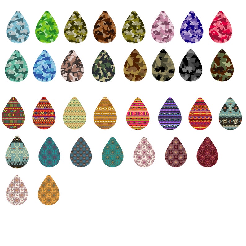 Tear Drop Earring Sublimation Design Bundle Earring Template Etsy