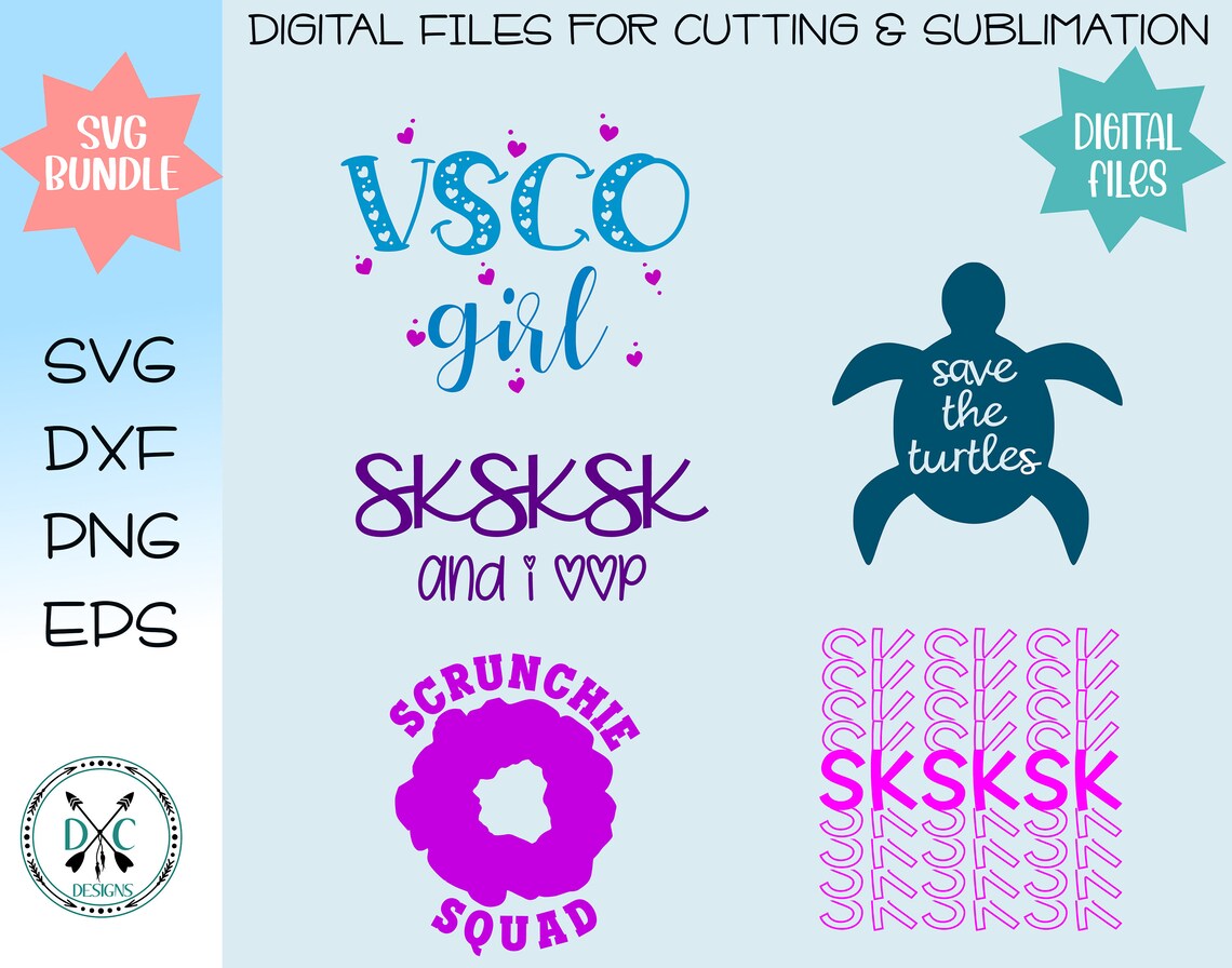 Teen Girl SVG Bundle Trendy teen svg turtles svg | Etsy