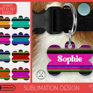 Pet Tag Sublimation Bundle, Dog Bone Name Tag, PNG Designs, Sublimation ...