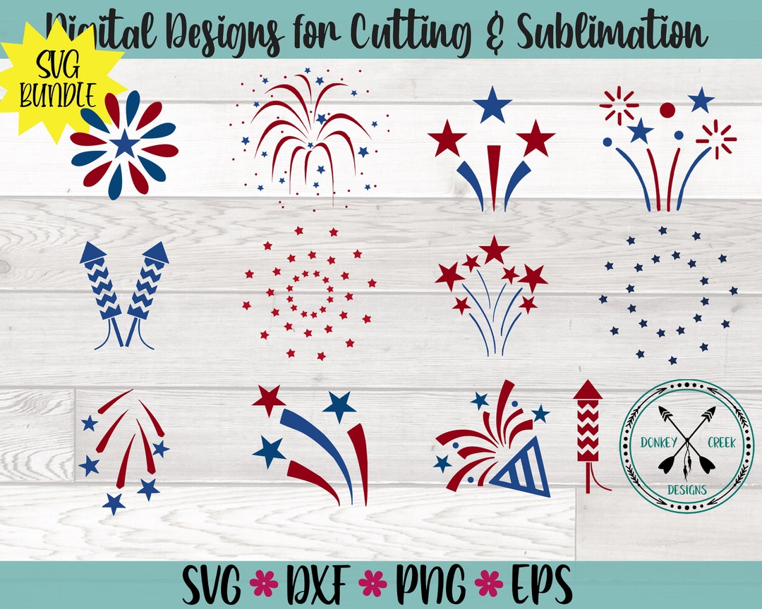 Fireworks SVG Fourth of July Silhouette Cut File Patriotic Svg ...
