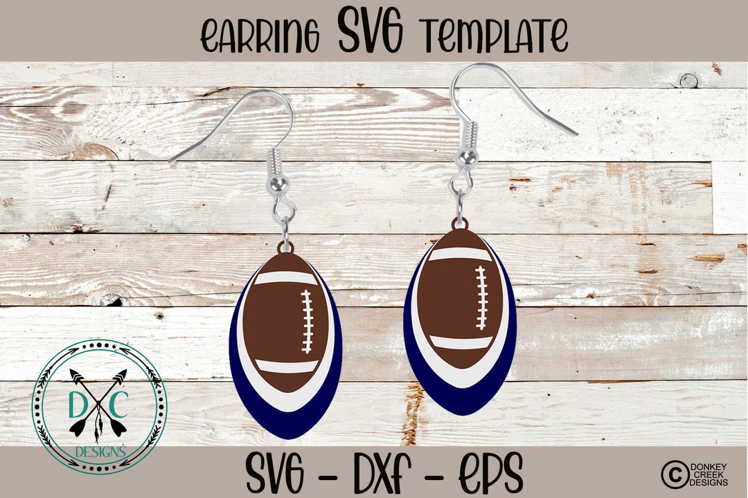 Football Earrings Svg, Earring Cutting File, Silhouette, Cricut Svg ...