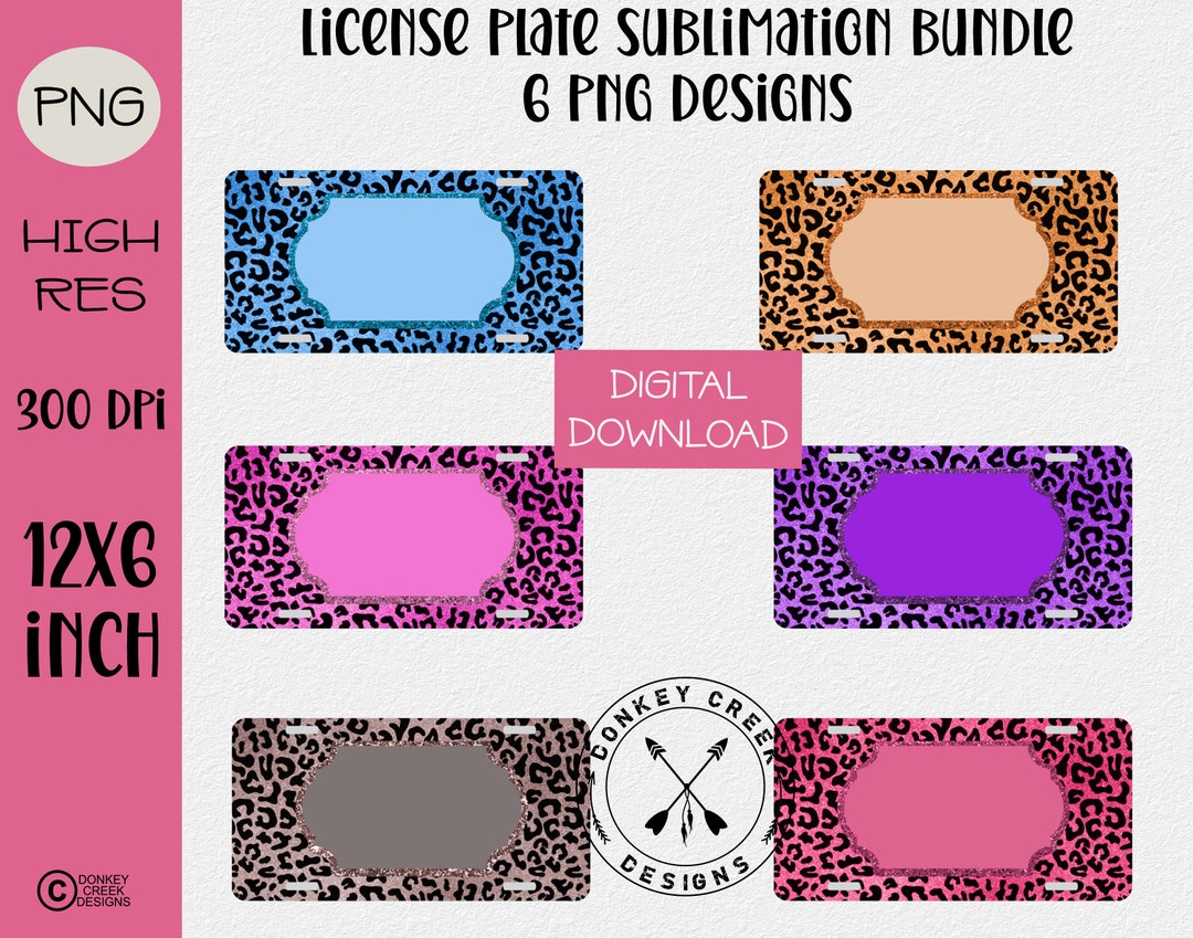 License Plate Sublimation Design, Car Tag PNG, Sublimation, Monogram ...