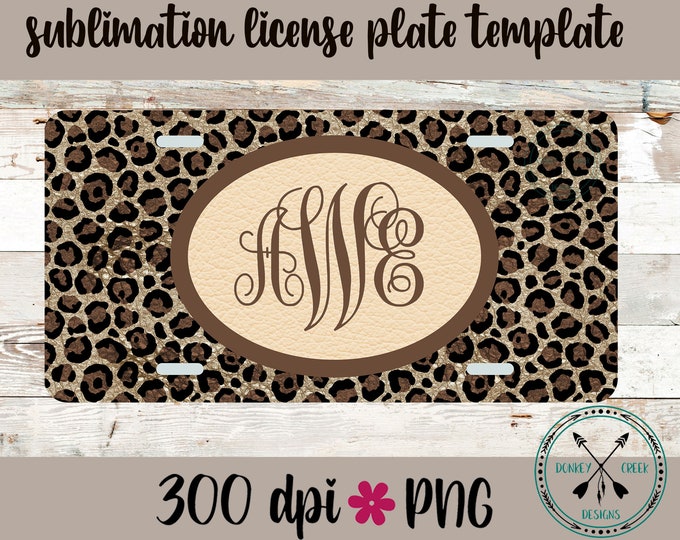 Hot Pink & Leopard License Plate Sublimation Transfer Ready to Press ...