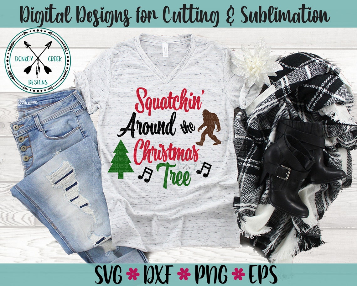 Sasquatch Christmas SVG Bigfoot Squatchin SVG Around the | Etsy
