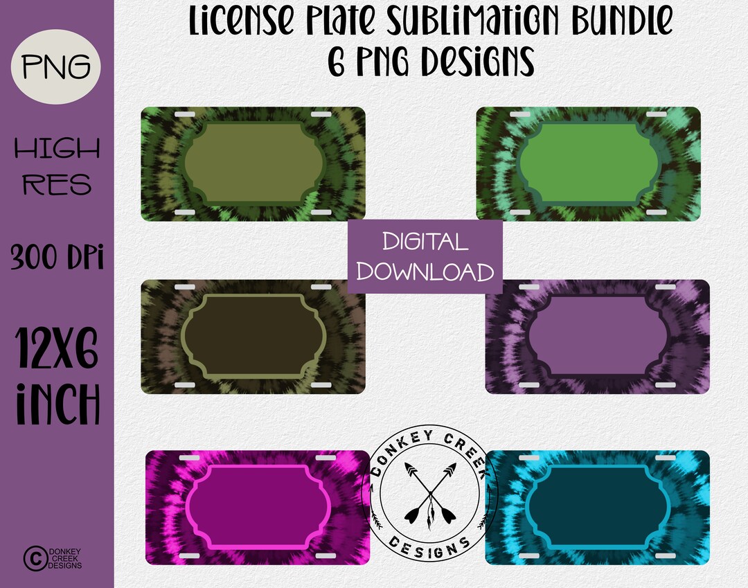 License Plate Sublimation Design, Car Tag PNG, Sublimation, Monogram ...
